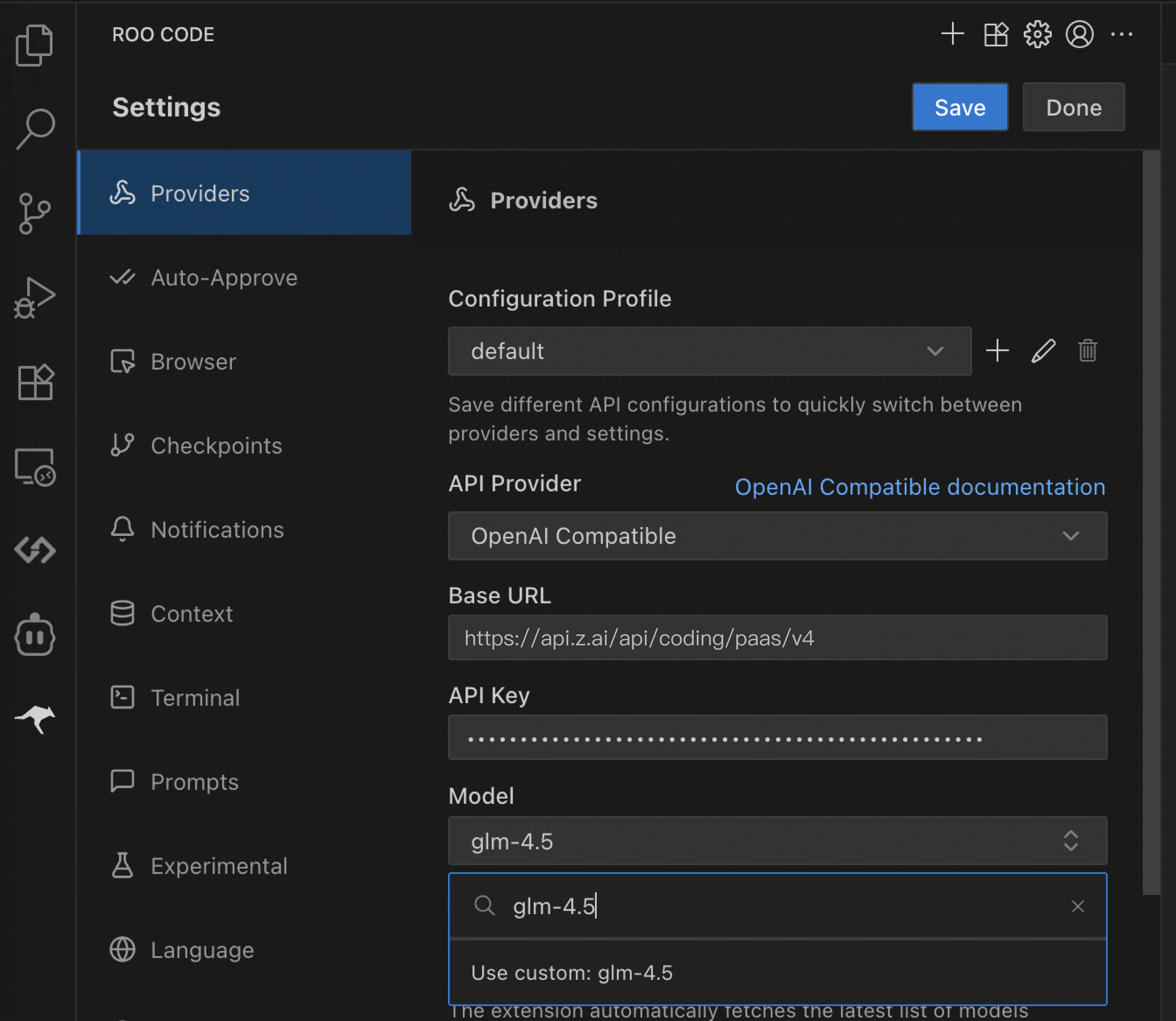 Roo Code - Z.AI DEVELOPER DOCUMENT